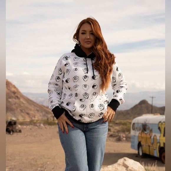 Hooey | Tops | Hooey Vaquera Whiteblack Wcowboy Hat Pattern Hoody Euc ...